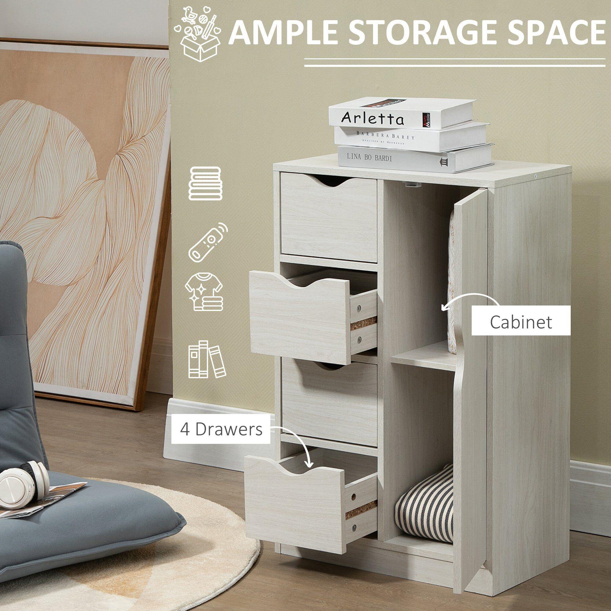 4 drawer dresser shelf cabinet storage home bedroom furniture white store
